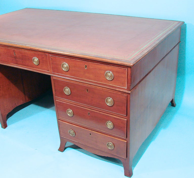 English Hepplewhite Style Mahogany Partners Desk at 1stDibs