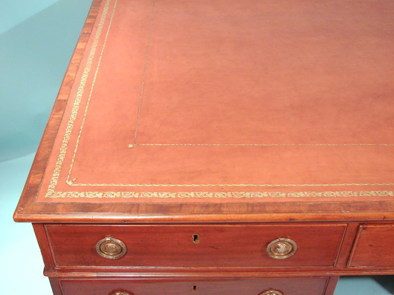 English Hepplewhite Style Mahogany Partners Desk at 1stDibs