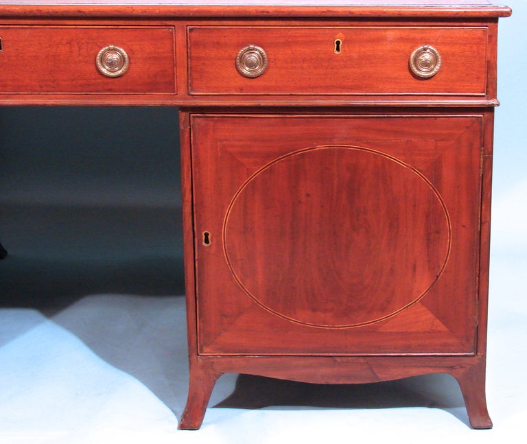 English Hepplewhite Style Mahogany Partners Desk at 1stDibs
