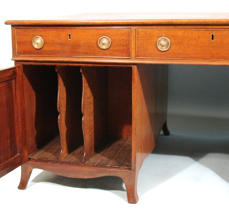 English Hepplewhite Style Mahogany Partners Desk at 1stDibs