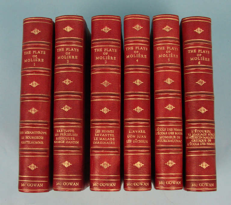 Moliere's Works in English, Six Volumes Leather Bound at 1stDibs