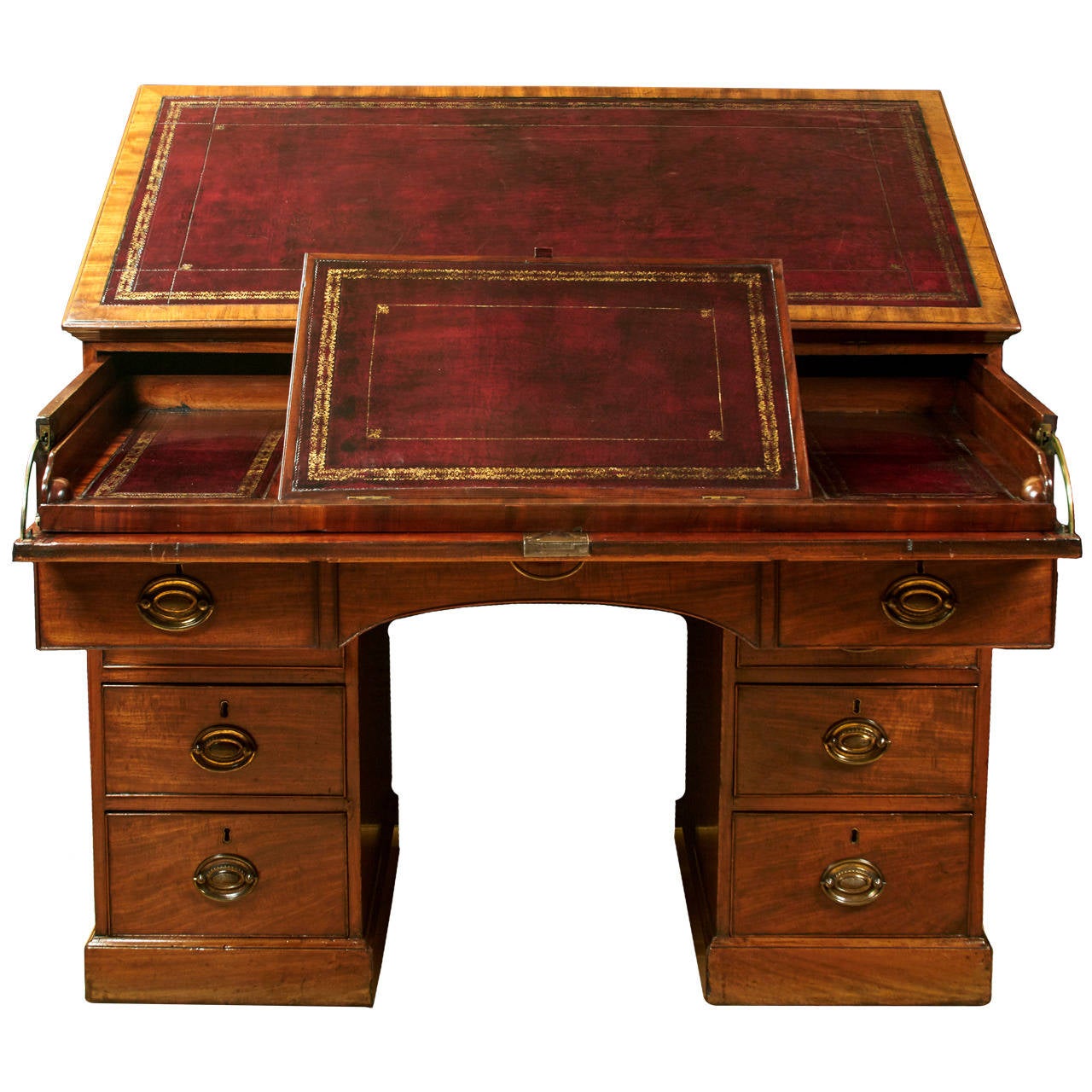 Regency Mahogany Architect's Desk Attributed to Gillows at 1stDibs
