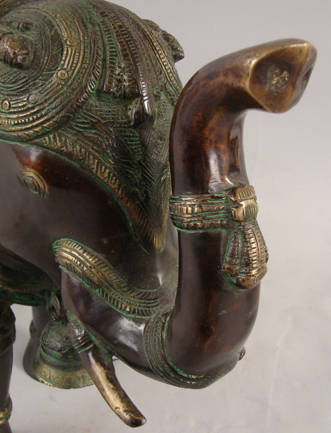 Pair of Indian Bronze Elephants at 1stDibs