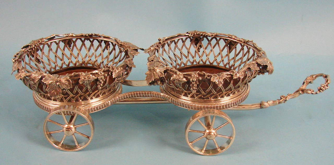 Victorian Silverplate Double Wine Trolley at 1stDibs
