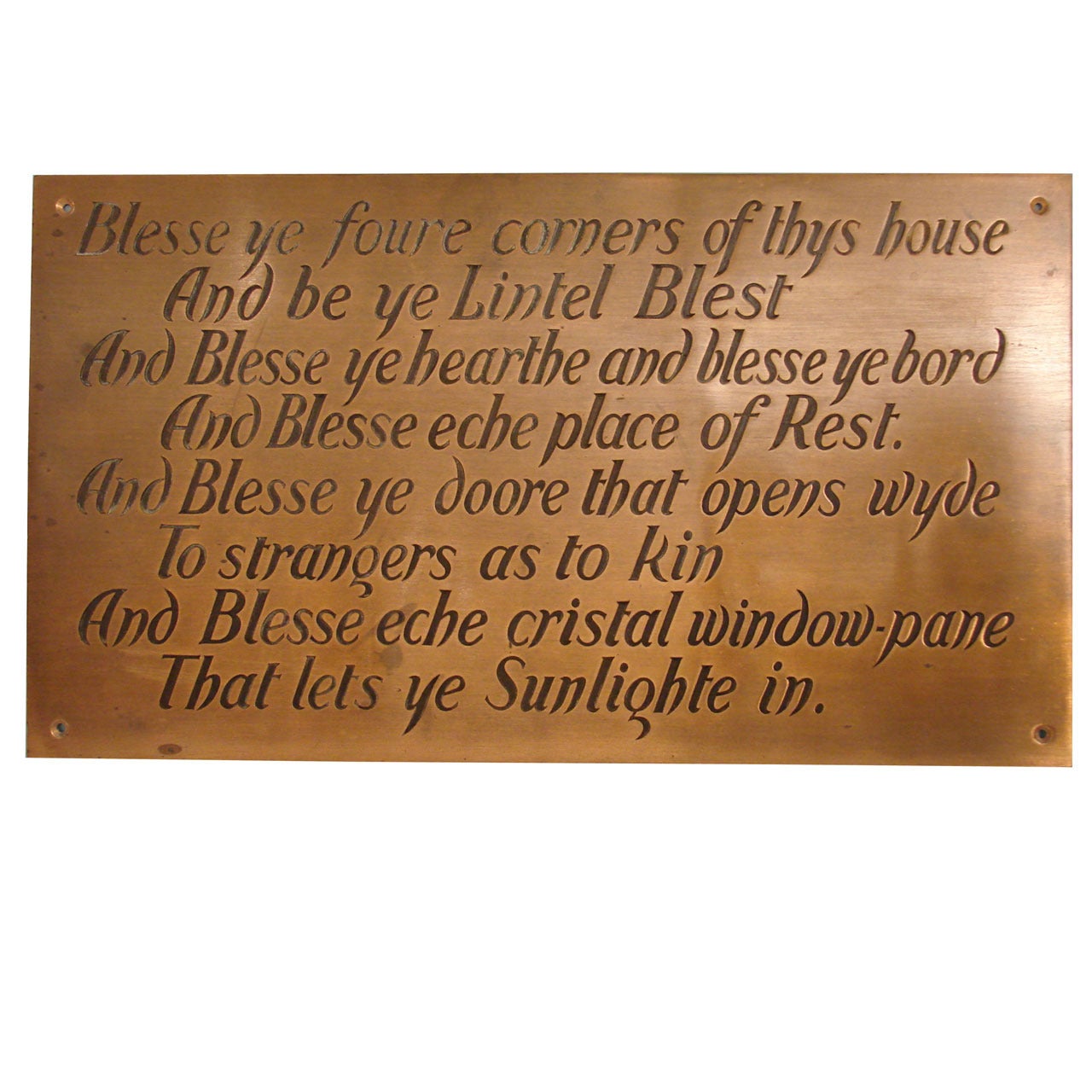 Charming 19th Century English Copper Plaque at 1stDibs