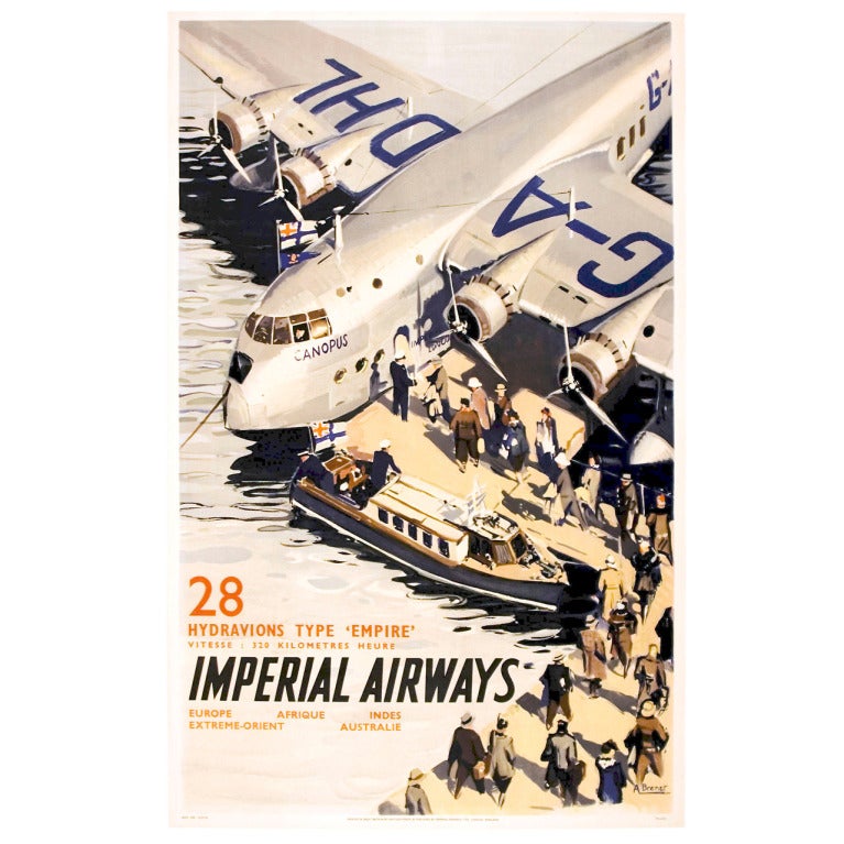 Vintage Imperial Airways Poster at 1stDibs