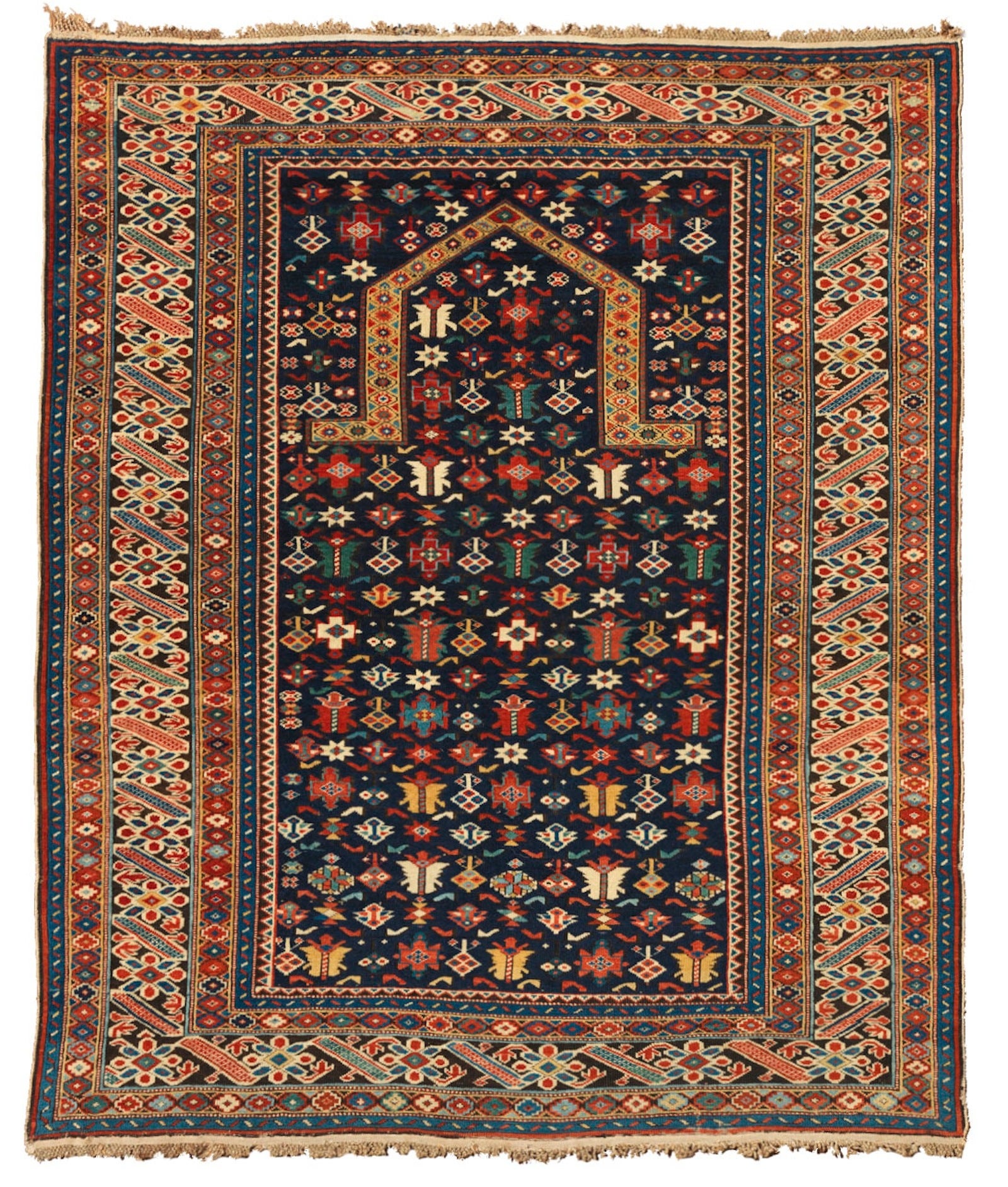 19th Century Caucasian Chi Chi Prayer Rug with Deep Indigo Ground at ...