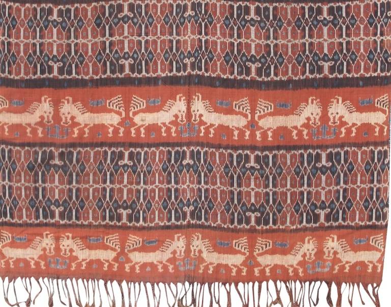 Indonesian Ikat with Stylized Horses at 1stDibs