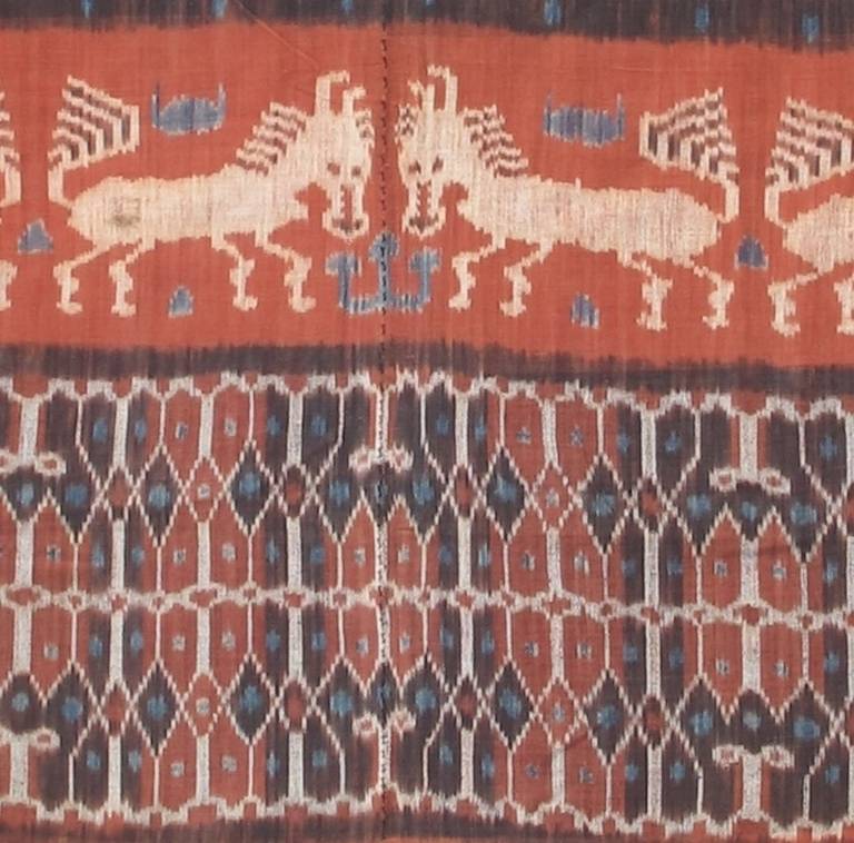 Indonesian Ikat with Stylized Horses at 1stDibs