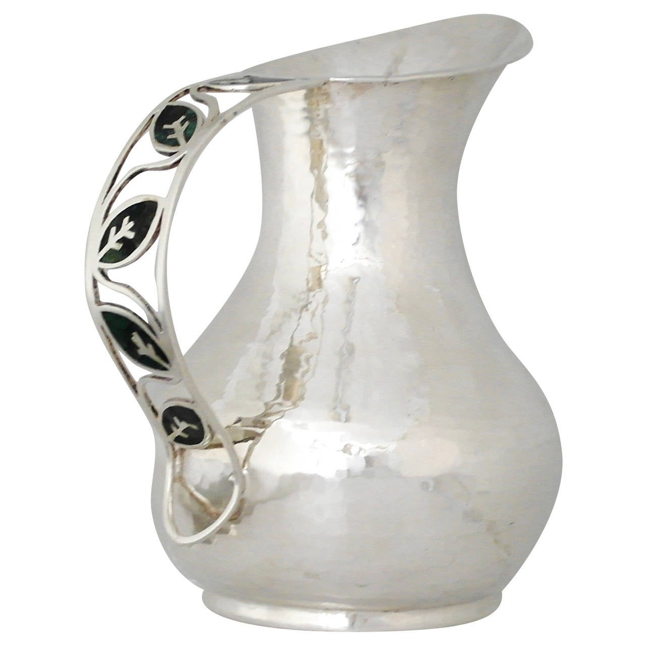 Taxco Handmade Sterling Silver Pitcher w/Pierced Handle at 1stDibs