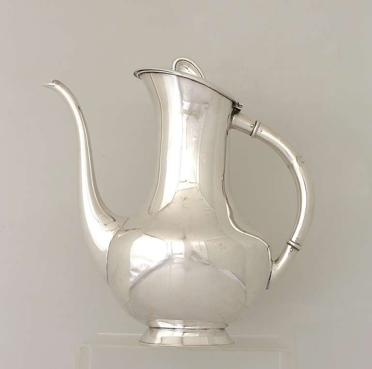 German Modernist Sterling Silver Tea Set by Otto Hintze For Sale at 1stDibs