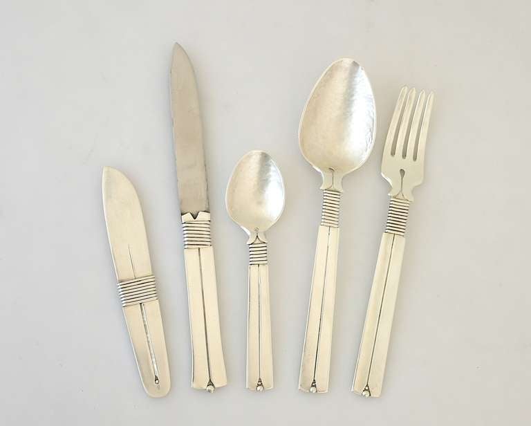 William Spratling Sterling Silver Flatware Set for 8 For Sale at 1stDibs