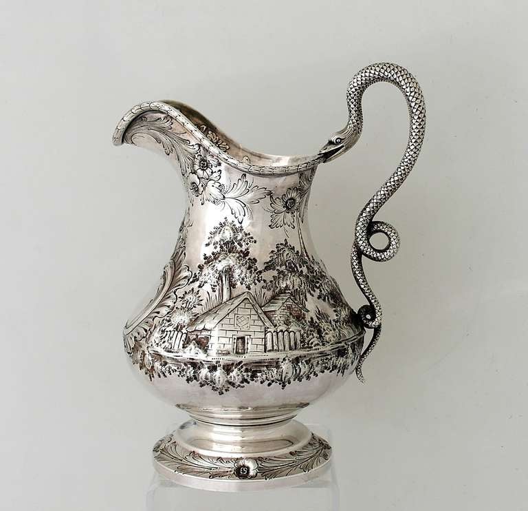 George Sharp for Bailey and Co. Coin Silver Pitcher For Sale at 1stDibs