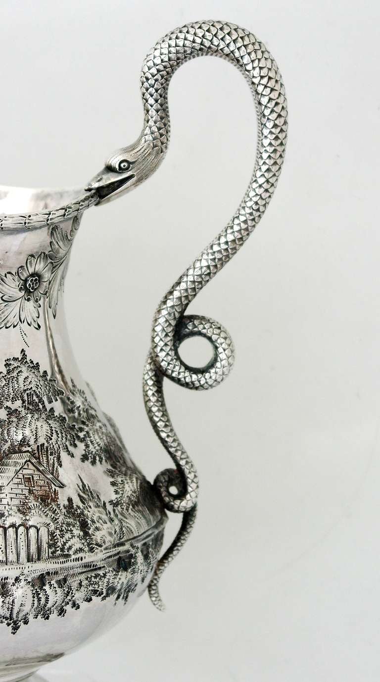 George Sharp for Bailey and Co. Coin Silver Pitcher For Sale at 1stDibs