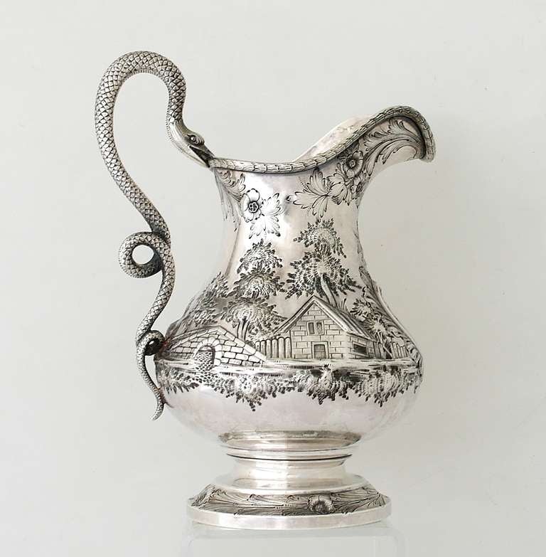 George Sharp for Bailey and Co. Coin Silver Pitcher For Sale at 1stDibs