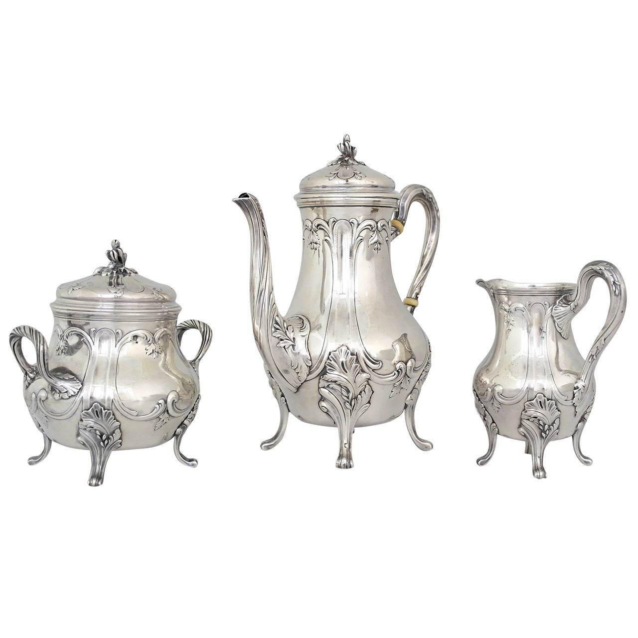 Emile Puiforcat .950 Silver Rococo Tea Service at 1stDibs
