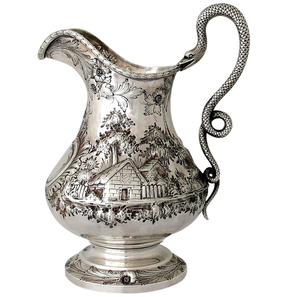 George Sharp for Bailey and Co. Coin Silver Pitcher For Sale at 1stDibs