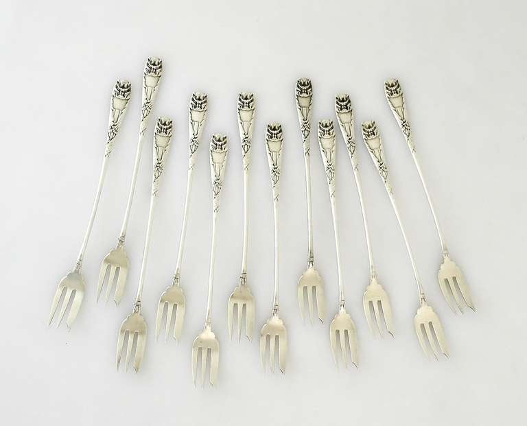 Gorham Aesthetic Sterling Silver Cocktail Forks with Bats - Set of 12 ...