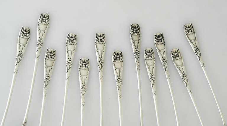 Gorham Aesthetic Sterling Silver Cocktail Forks with Bats - Set of 12 ...