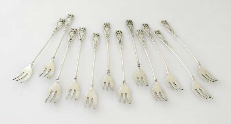 Gorham Aesthetic Sterling Silver Cocktail Forks with Bats - Set of 12 ...