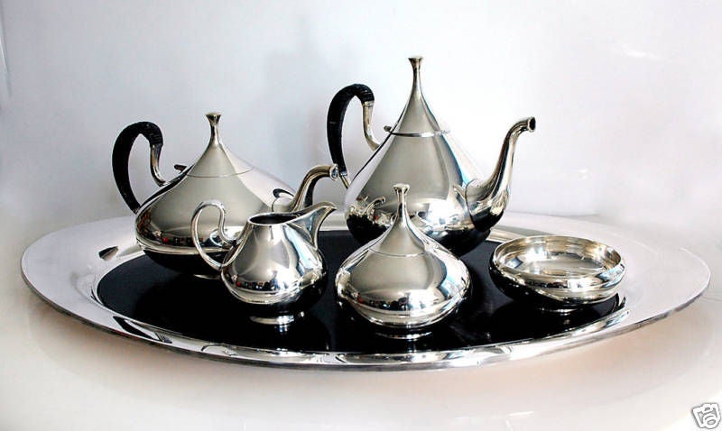 Dimension Prip Tray/Tea/Coffee Set Reed Barton 1960 For Sale at 1stDibs