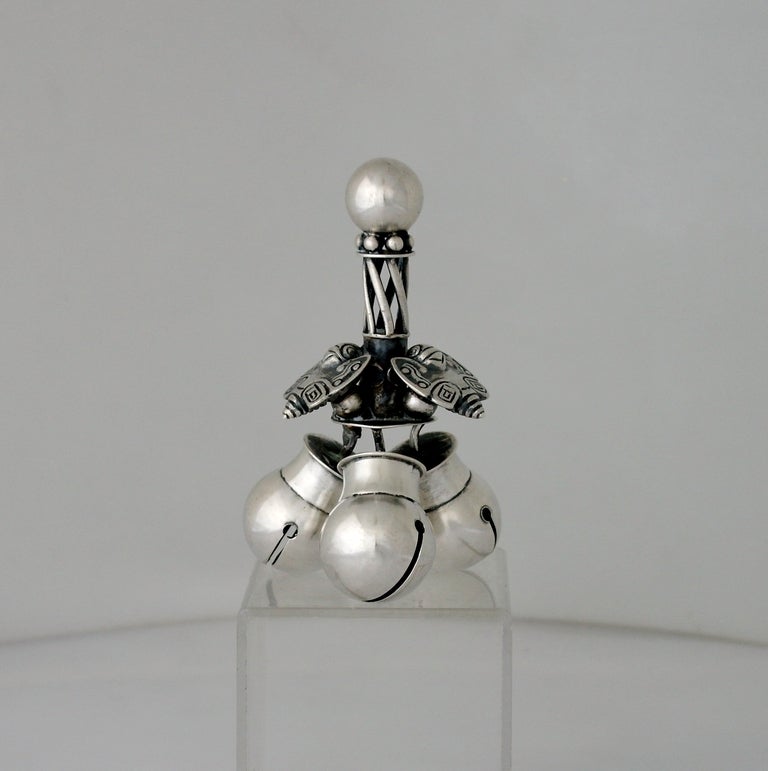 William Spratling Sterling Silver Dinner Bell Mayan Motif 1965 at 1stDibs