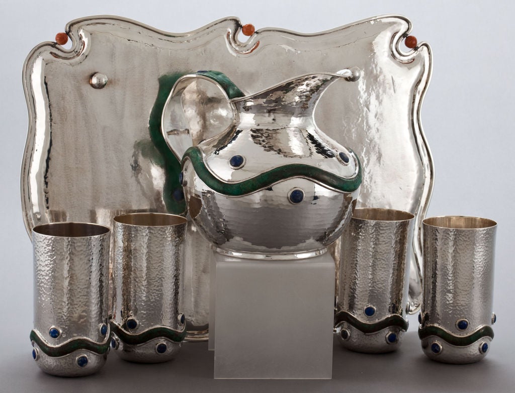 1-of-a-kind 1990 Emilia Castillo Sterling Silver Hammered Set at 1stDibs