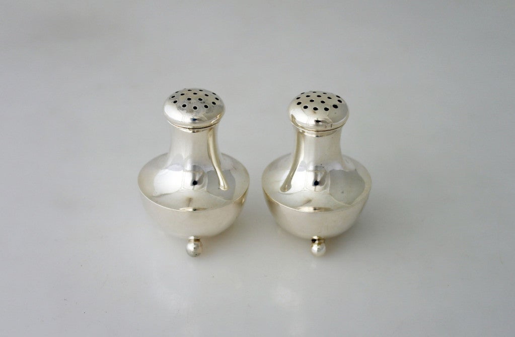 Allan Adler Sterling Silver Salt/pepper Shakers Moderne 1950 at 1stDibs