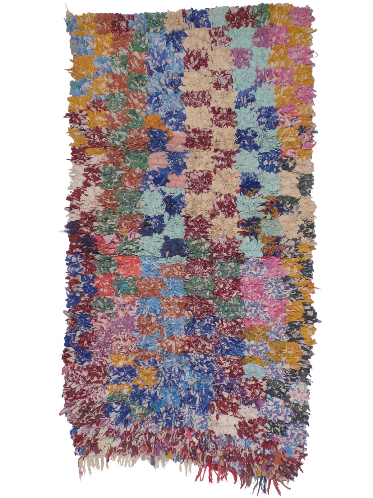 Checkered "Boucherouite" Rug at 1stDibs