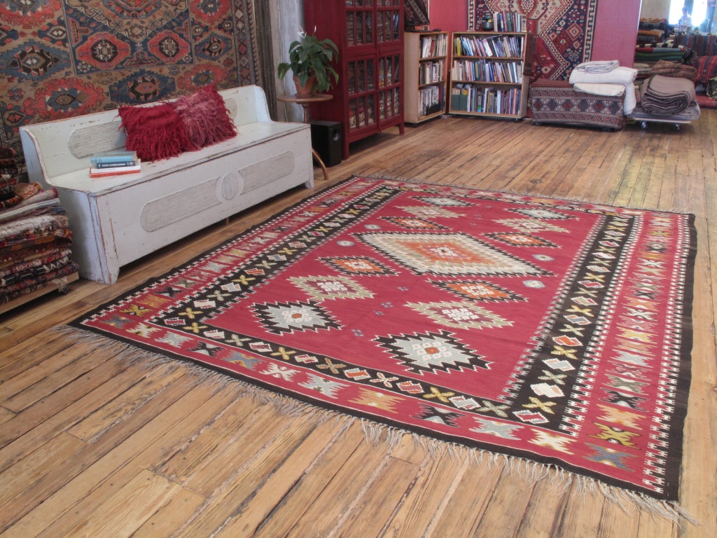 Balkan Kilim Rug at 1stDibs