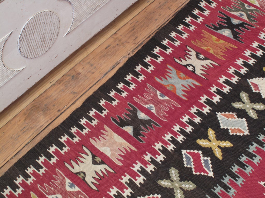 Balkan Kilim Rug at 1stDibs