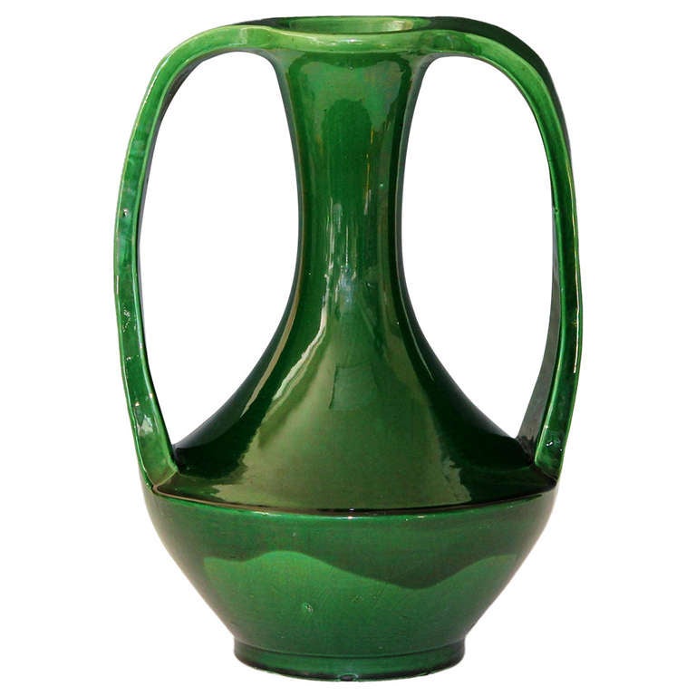 Awaji Pottery Strap Handle Vase at 1stDibs