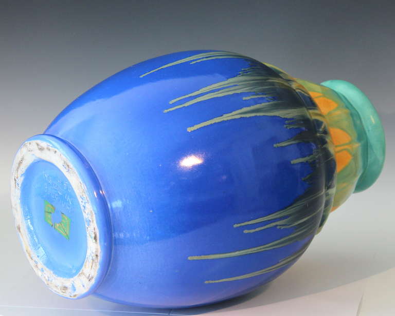 Large Belgian Art Deco Pottery Vase at 1stDibs