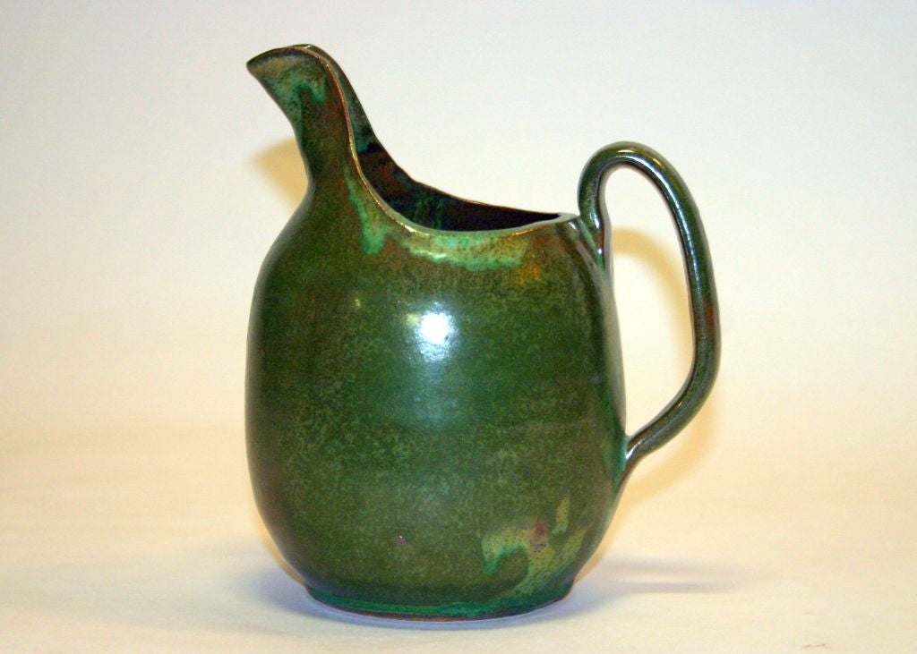North Carolina Art Pottery Vase with Frog Skin Glaze at 1stDibs