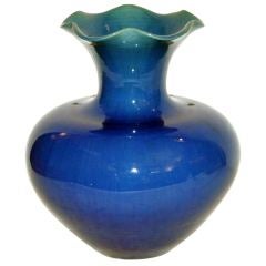 Large Blue Awaji Vase For Sale at 1stDibs