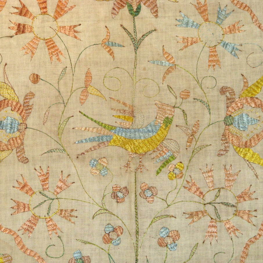 Portuguese Embroidered Coverlet at 1stDibs