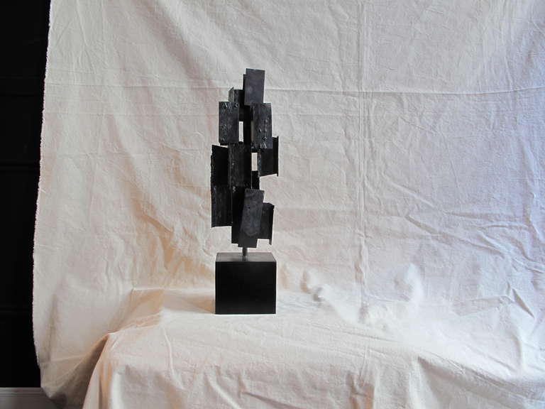 1960's Brutalist Torch Cut Column Sculpture at 1stDibs