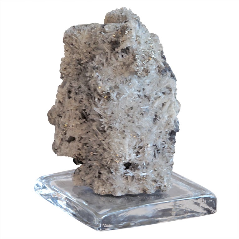 Pyrite Specimen on Glass Base at 1stDibs