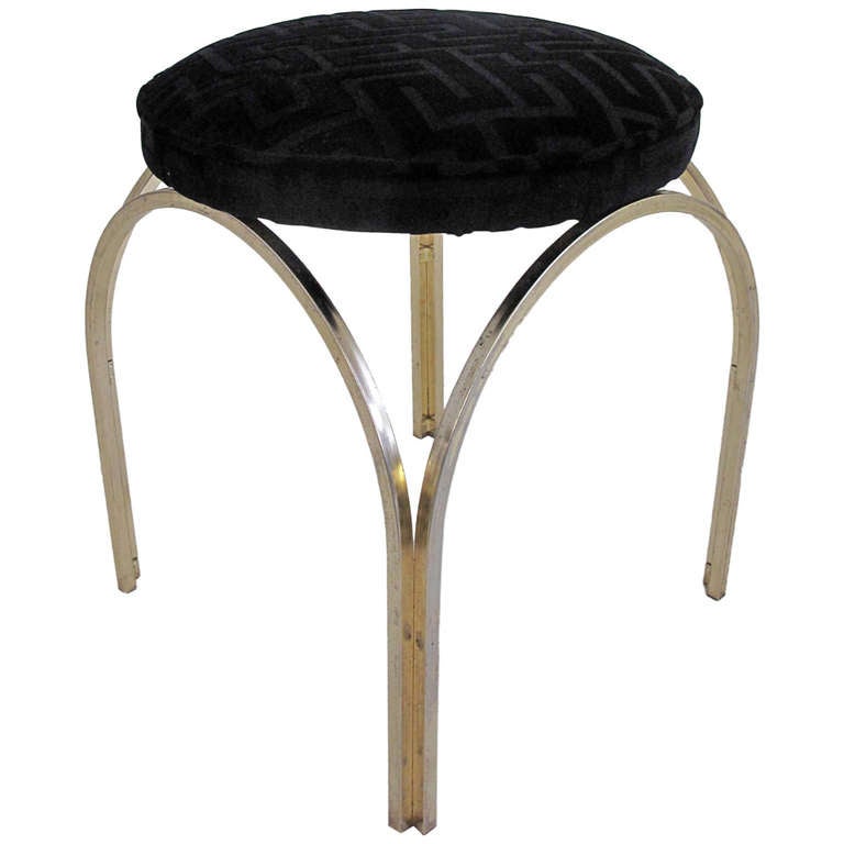 Vintage Brass Arch Base Stool at 1stDibs