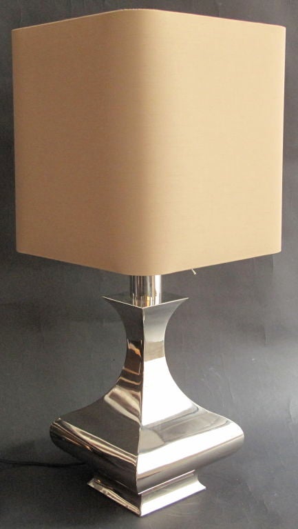 1970's French Nickel Baluster Form Table Lamp at 1stDibs