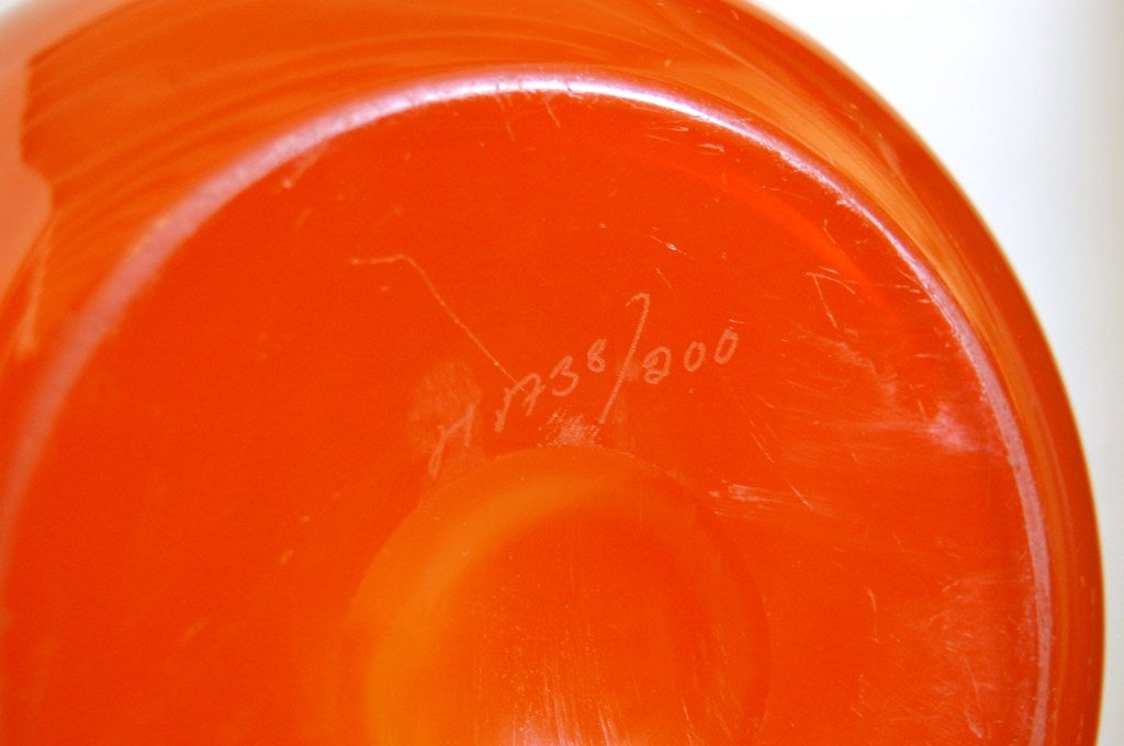 Vintage Swedish Orange Art Glass Pitcher by Erik Höglund, Boda For Sale ...