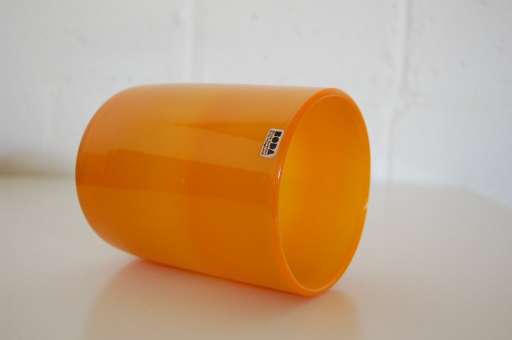 Vintage Swedish Orange Art Glass Vase by Erik Höglund for Boda at ...