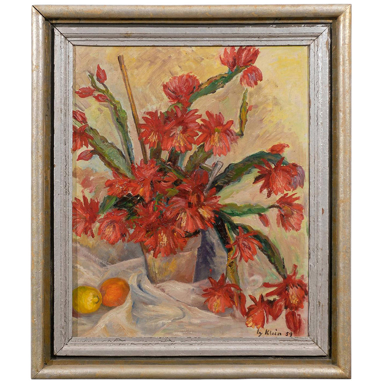 Still Life Oil on Canvas Signed " Klein at 1stDibs