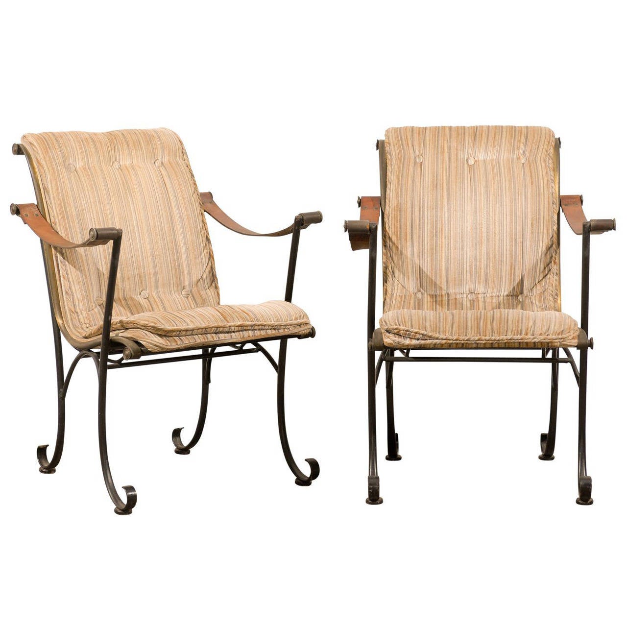 Pair of Vintage Iron Chairs at 1stDibs