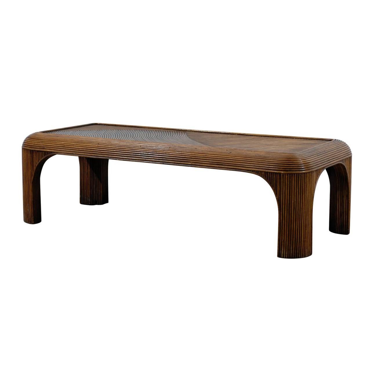 Asian Inspired Split Reed Coffee Table at 1stDibs