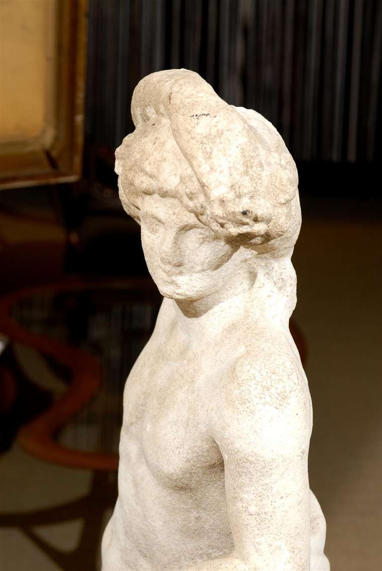 Neoclassical Garden Statue in Marble For Sale at 1stDibs
