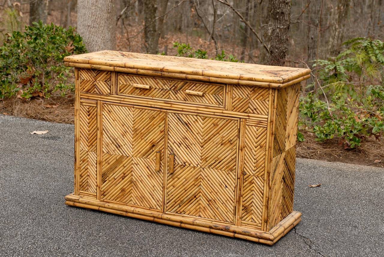 Marvellous Vintage Bamboo Cabinet or Buffet at 1stDibs | bamboo buffet ...