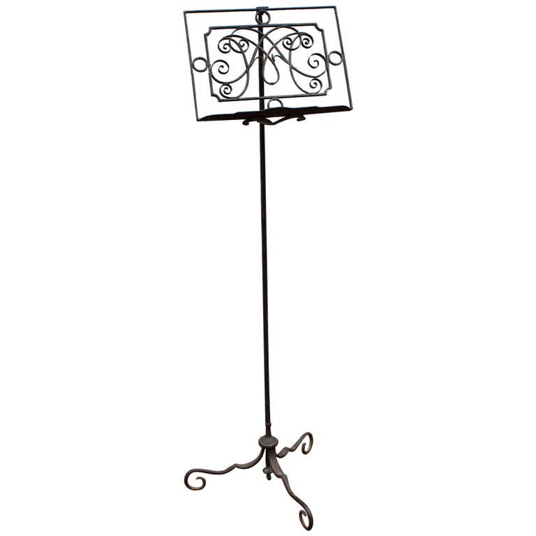 Tall 19th Century Wrought Iron Music Stand at 1stDibs