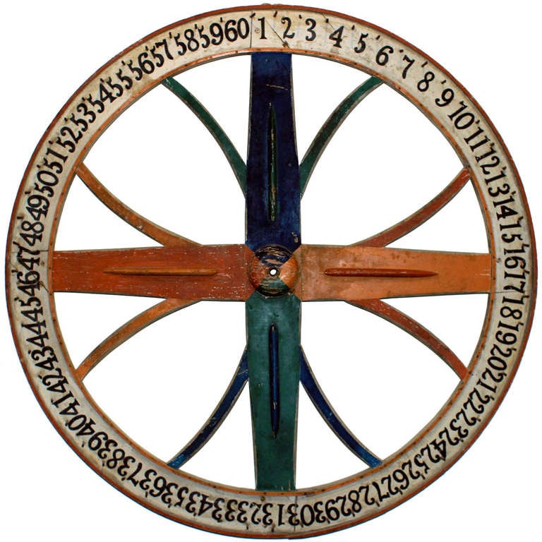 Graphic Game Wheel, Original Paint at 1stDibs