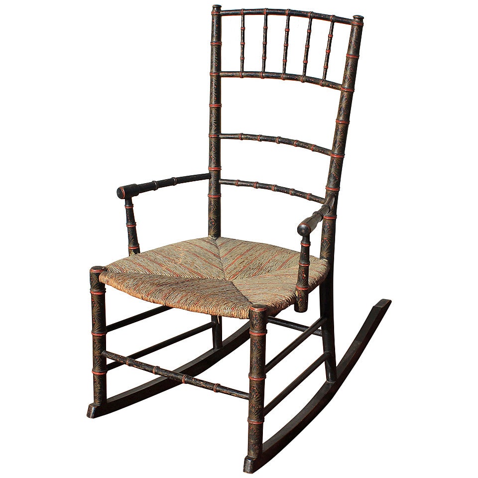 19th Century Southern Painted Rocker For Sale at 1stDibs